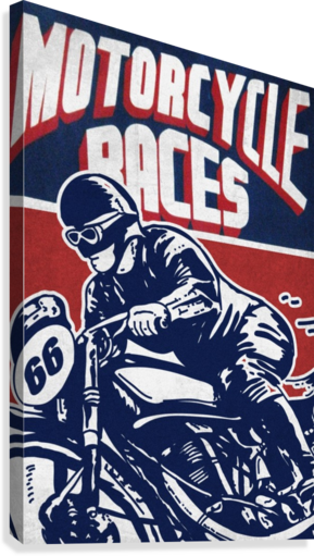 Motorcycle Racing Vintage Poster - Future Is Retro